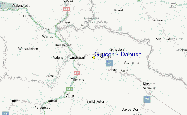 Grüsch - Danusa Ski Resort Guide, Lagenkarte Grüsch - Danusa Ski ...