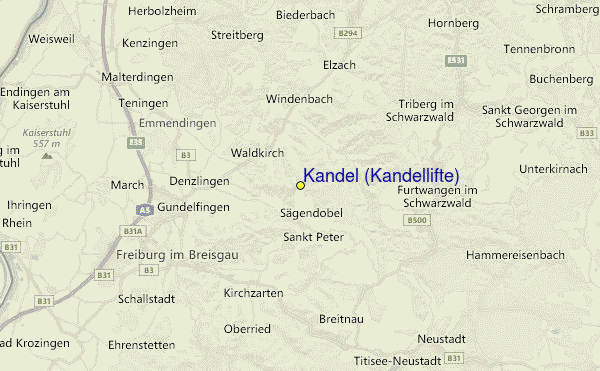Kandel (Kandellifte) Ski Resort Guide, Lagenkarte Kandel (Kandellifte ...