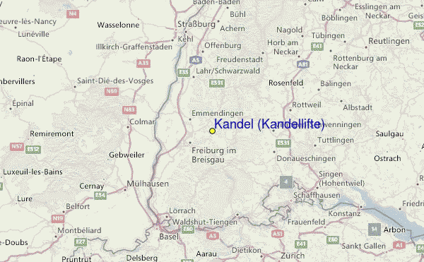 Kandel (Kandellifte) Ski Resort Guide, Lagenkarte Kandel (Kandellifte ...