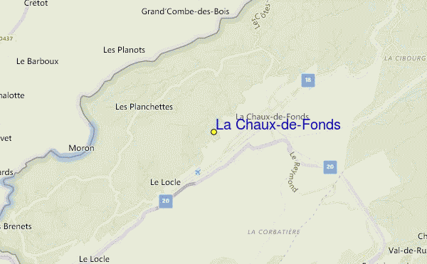 La Chaux-de-Fonds Ski Resort Guide, Lagenkarte La Chaux-de-Fonds Ski ...