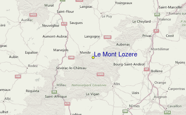Le Mont Lozère Ski Resort Guide, Lagenkarte Le Mont Lozère Ski- Urlaub ...