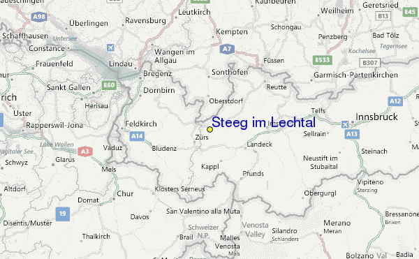 Steeg im Lechtal Ski Resort Guide, Lagenkarte Steeg im Lechtal Ski ...