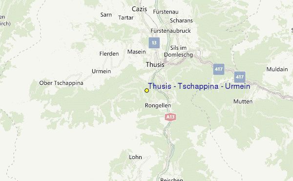 Thusis - Tschappina - Urmein Ski Resort Guide, Lagenkarte Thusis ...