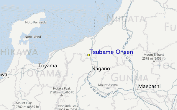 Tsubame Onsen Ski Resort Guide, Lagenkarte Tsubame Onsen Ski- Urlaub Unterkunft