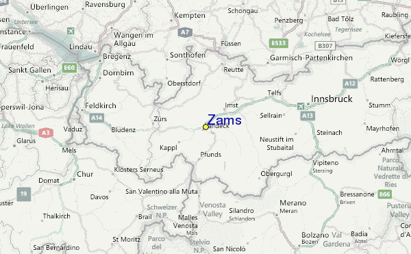 Zams Ski Resort Guide, Lagenkarte Zams Ski- Urlaub Unterkunft